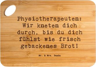 Mr. & Mrs. Panda Bambus - Schneidebrett Spruch Physiotherapeut Kneten - Geschenk, Physiotherapeuten, Rehabilitationsexperte, Physiotherapie, Heilung