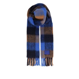 Paul Smith Fringed Plaid Scarf - - Accessories - Herren - Blau - 2XS