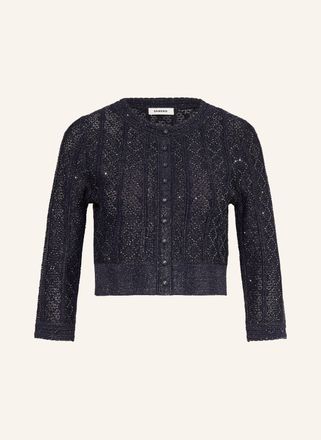 Sandro Sandro Strickjacke Mit 3/4-Arm Und Schmucksteinen blau