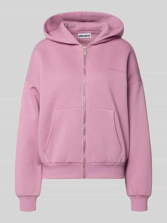Review Sweatjacke mit Logo und K&auml;nguru-Tasche