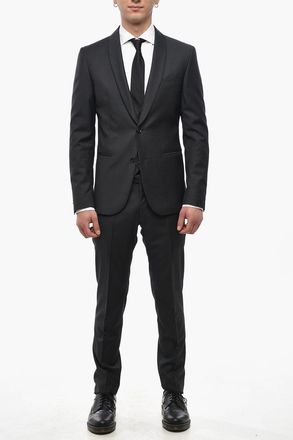 Corneliani CC COLLECTION 3-teiliger Anzug RESET aus Wolle mit Schalkragen Corneliani