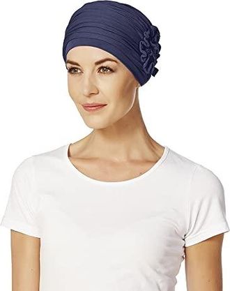 Christine Headwear Lotus Turban Bandeau, Navy, Taille Unique aux Femmes