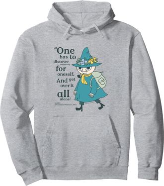 Moomin Discover Moominland Midwinter Snufkin Zitat Pullover Hoodie