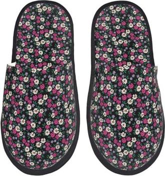 Generic Hiver Pantoufles Motif de fleurs de marguerites Confortable Chaussons Femme élégant Unisex Chausson Maison Hiver Femme M