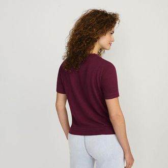 Lands End Rundhalspullover aus Baumwolle/Seidenmix, Damen, Größe:44-46 regular, Rot, Baumwolle/Seide/Nylon, by Lands End