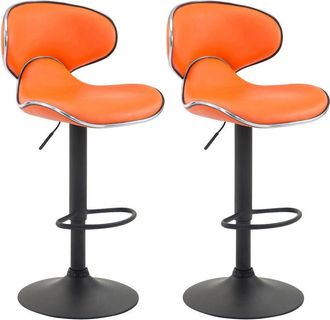 Clp 2er Set Barhocker Las Vegas Kunstleder orange schwarz