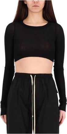 Rick Owens Femme, Tops, Noir, Taille: 40 FR Drape Neck Tunic Top