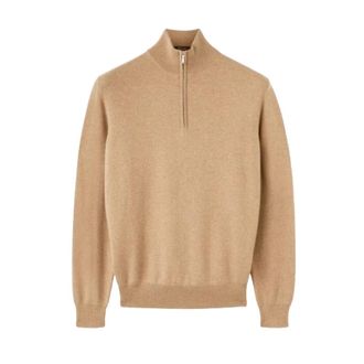 Loro Piana Half-Zip Pullover - - Knitwear - Herren - Braun - 3XL