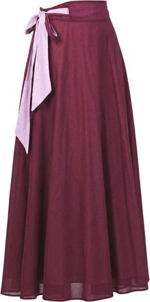 Ni&ugrave; Niu, Femme, Jupes, Rouge, Taille: 38 FR Gonna lunga pareo doubleface