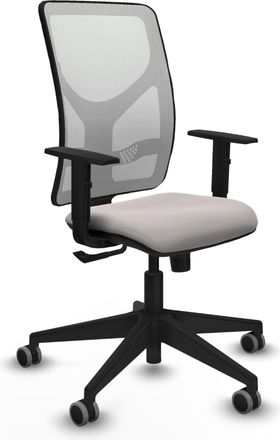 Piqueras y Crespo Wei&szlig;er Schreibtischstuhl mit 1D-Armlehnen, h&ouml;henverstellbare Lendenwirbelst&uuml;tze, ausgestattet mit 3 Positionen und Schneideschaum, Wei&szlig; / Wei&szlig;