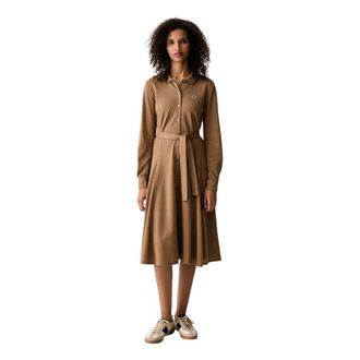 Lacoste Petit-Piqu&eacute;-Kleid mit Polokragen und G&uuml;rtel - - Dresses - Damen - Braun - L