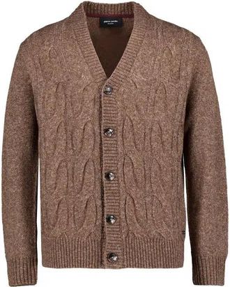 Pierre Cardin Herren Strickjacke braun meliert