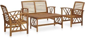 vidaXL Vidaxl - Salon de jardin 4 pcs Bois dacacia solide