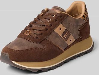Blauer Sneaker aus Leder-Mix Modell MILLS