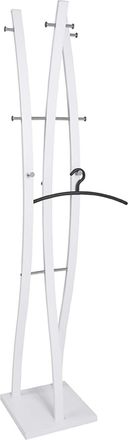 Haku M&ouml;bel Garderobenst&auml;nder chrom, wei&szlig;, Metall - Ma&szlig;e: B 35 cm x H 180 cm x T 35 cm, Style: Modern