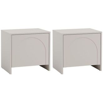 Vente-Unique Lot de 2 tables de chevet avec 1 porte - Beige - NALYRA de Maison Céphy