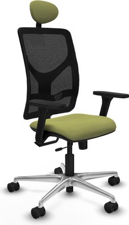 Piqueras y Crespo Stuhl f&uuml;r Kontrollzentren mit 3D-Armen, h&ouml;henverstellbarer Lendenwirbelst&uuml;tze und festem Kopfteil, ausgestattet mit Syncro/Traslack und Schneideschaum