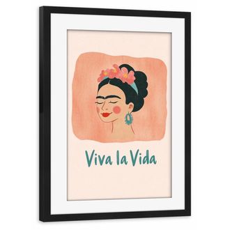 artboxONE Poster mit Rahmen schwarz 45x30 cm Kunst der Frida von Carina - gerahmtes Poster