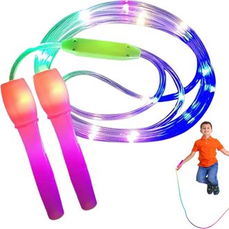 Generico Springseile f&uuml;r Fitness, Seil mit LED-Licht, wiederaufladbar, robustes Sportzubeh&ouml;r, mehrfarbige Trainingsausr&uuml;stung mit D&auml;mpfung f&uuml;r Zuhause