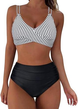 Generic Ensemble bikini pour femme sexy et &eacute;l&eacute;gant - Deux pi&egrave;ces - Triangle - Col en V - Push Up - Bikini de plage - Maillot de bain ventre plat - Haut de bik