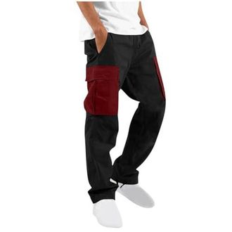 Generic Pantalon cargo classique pour homme - En coton m&eacute;lang&eacute; - Pantalon de jogging - Pantalon de travail - Pantalon droit - L&eacute;ger - Avec plusieurs poches - 