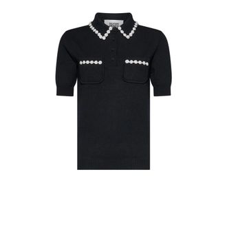 Silvian Heach Top mit Zierkragen - - Tops - Damen - Schwarzk - S