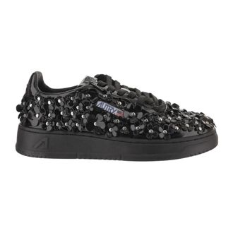 Autry Niedrige Ledersneakers mit Metallnieten - - Shoes - Damen - Schwarzk - 41 EU