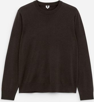 Arket Feinstrickpullover Aus Merinowolle -Braun
