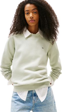 Tommy Jeans Damen Pullover Crew Neck Rundhalsausschnitt, Grün (Misty Sage), XXS
