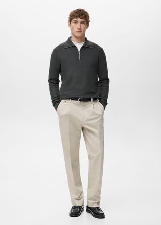 Mango Rollkragenpullover mit Mikrostruktur dunkelgrau - Herren - XL - MANGO MAN