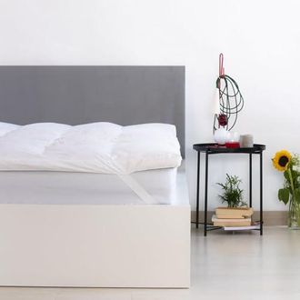 Zenoni & Colombi | Surmatelas Couvre Matelas en 100% Plumes dOie a avec 4 &eacute;lastiques | adapt&eacute; &agrave; Toutes Les Saisons - Made in Italy (160x190cm)