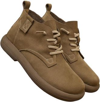 Generic Bottines Chukka en cuir v&eacute;ritable r&eacute;sistant &agrave; leau et antid&eacute;rapant pour homme, kaki, 38 2/3 EU