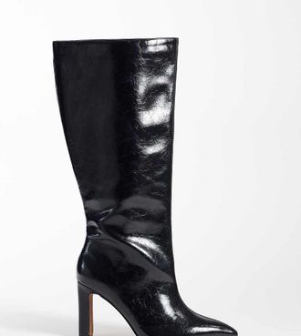 Asos Curve bottes montantes &agrave; talon en noir