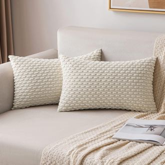 Miulee Kordsamt Kissenbezug Kissenbez&uuml;ge Dekorative Kissenh&uuml;lle Moderne Sofakissen Kissen Dekokissen Couchkissen Zierkissen Weicher f&uuml;r Sofa Wohnzimmer 2er S