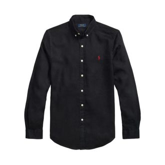 Polo Ralph Lauren Homme, Chemises, Noir, Taille: 2XL Long Sleeve Sport Shirt