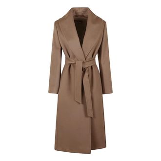 Max Mara Kamelwollmantel Schalkragen G&uuml;rtel - - Coats - Damen - Braun - 3XS
