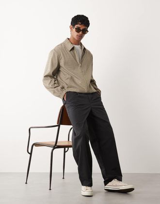 Asos Blouson Harrington textur&eacute; &agrave; carreaux - Marron