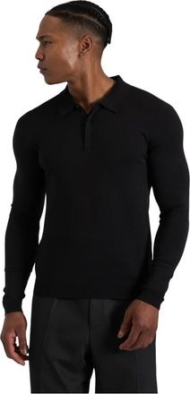 HUGO BOSS Homme, Tops, Noir, Taille: S Pull Polo &eacute;l&eacute;gant en viscose-polyester