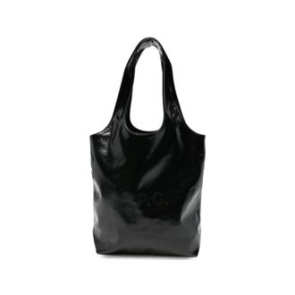 A.P.C. A. p.c. Logo-print Patent-finish Tote Bag