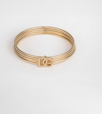 Dolce & Gabbana Armreif Mit Mehreren Ringelementen Und Dg-logo - Frau Bijoux Gold Metall Onesize