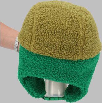 Bobo Choses B226AI031K_311 Color Block Sheepskin Winter Hat - Green