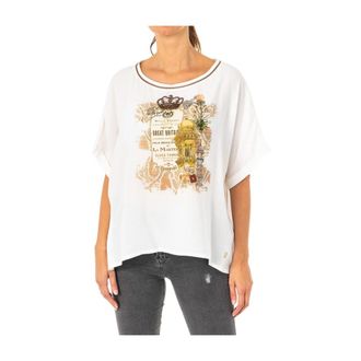 La Martina Weites Kurzarm-T-Shirt mit Logo - - Tops - Damen - Wei&szlig; - M