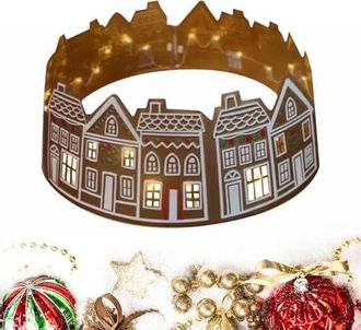 Generic Jupe de sapin de No&euml;l lumineuse &agrave; LED pour la famille Partie Y, collier de sapin de No&euml;l en d&eacute;pices, collier de sapin de No&euml;l pour d&eacute;coration de la ma