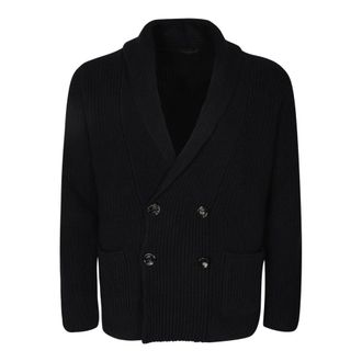 Dell'Oglio Zweireihiger Cardigan mit Schalkragen - - Knitwear - Herren - Schwarzk - XL