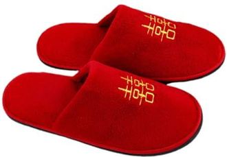 Hemobllo Pantoufles Rouges pour Mariage Pantoufles Fourr&eacute;es Int&eacute;rieures Antid&eacute;rapantes pour Couple Chaussures Int&eacute;rieur Mariage