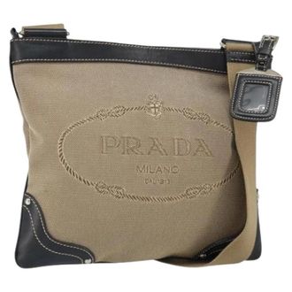 Prada Sac bandouli&egrave;re en toile vintage Pre-owned - Femme - Pre-owned - Beige - Taille: ONE Size