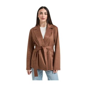 Liu Jo Femme, Manteaux, Brun, Taille: 38 FR Blazer Ceintur&eacute;