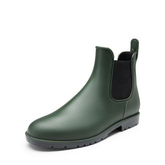 Dream Pairs Gummistiefel Herren Halbhoch Chelsea Boots Gummischuhe Herren Arbeitsschuhe Wasserdichte Stiefel,Size 43,Olivengrün,SDRB2401M-E