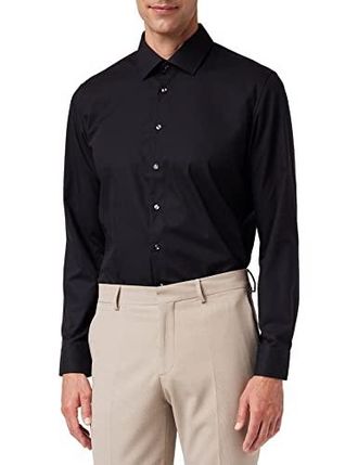 Seidensticker Slim Fit Infroissable Manches Longues Col Kent Chemise daffaires Homme, Noir, 40