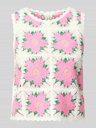 Only Boxy Fit Strick-Top mit Allover-Muster Modell EMMA